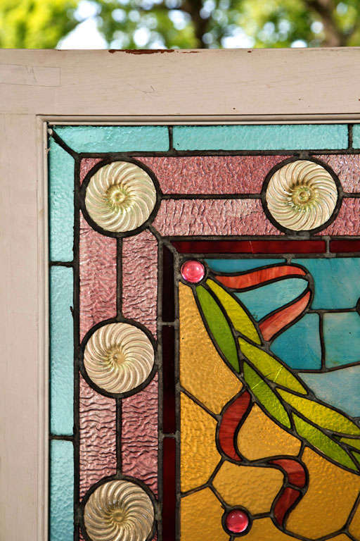 Large Antique Leaded Stained Glass Window For Sale at 1stDibs | lead ...