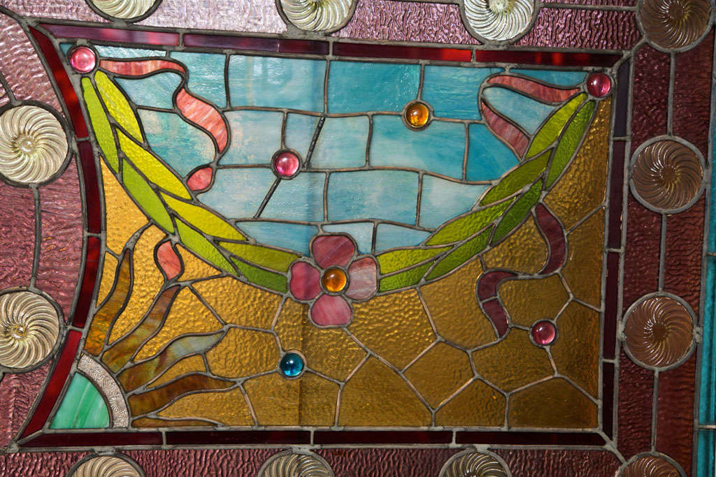 Large Antique Leaded Stained Glass Window For Sale at 1stDibs | lead ...