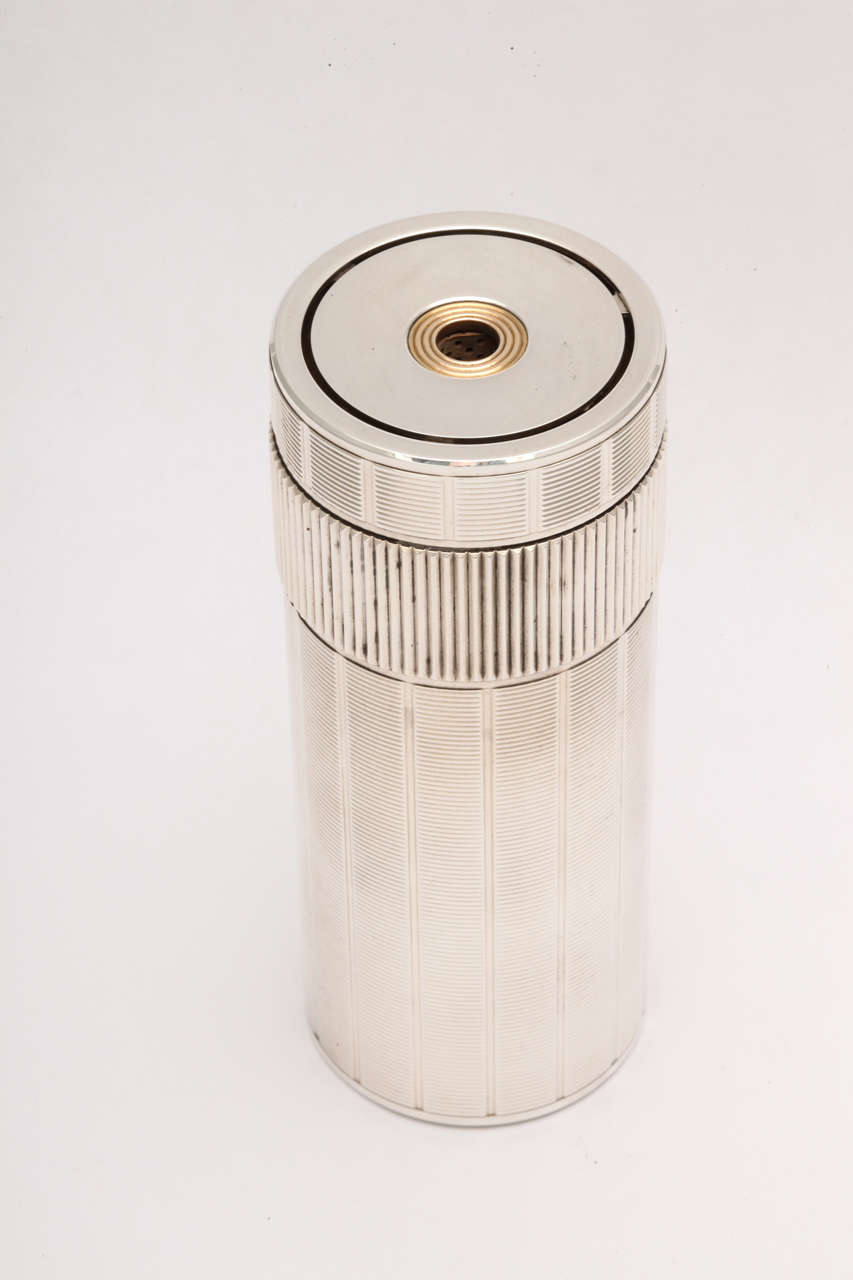 Rare S.T. Dupont Cylinder Table Lighter in Silver Plated Finish at ...