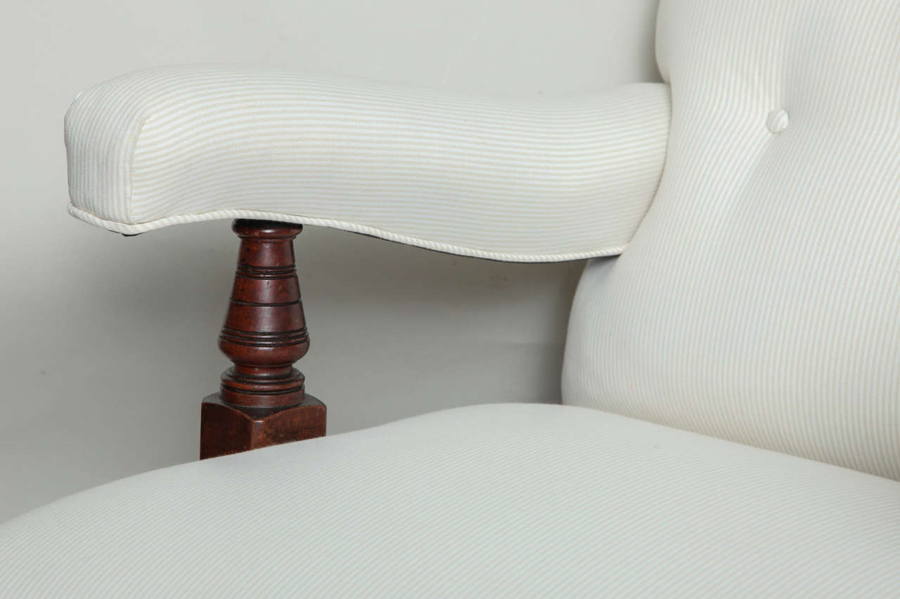 English Edwardian Open-Arm Club Chair at 1stDibs