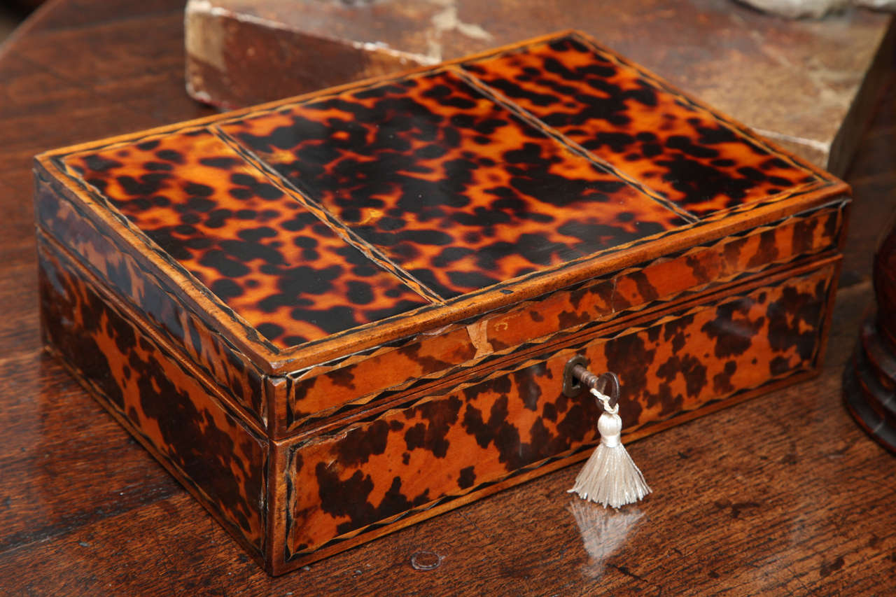 Early 19th Century Faux Tortoise Shell Inlaid Box For Sale at 1stDibs ...