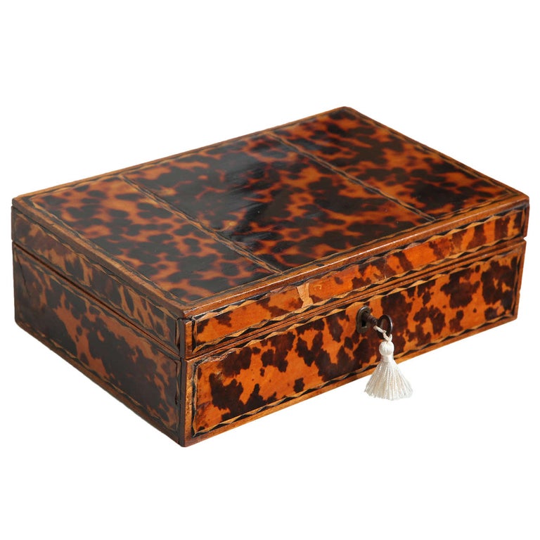 Early 19th Century Faux Tortoise Shell Inlaid Box For Sale at 1stDibs | tortoise shell box ...