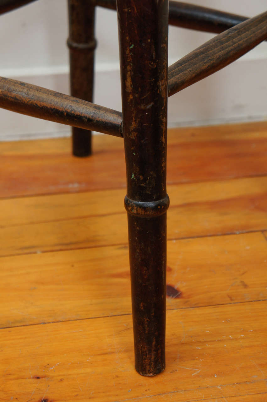 Unique English Leather Seat Pub Stool at 1stDibs