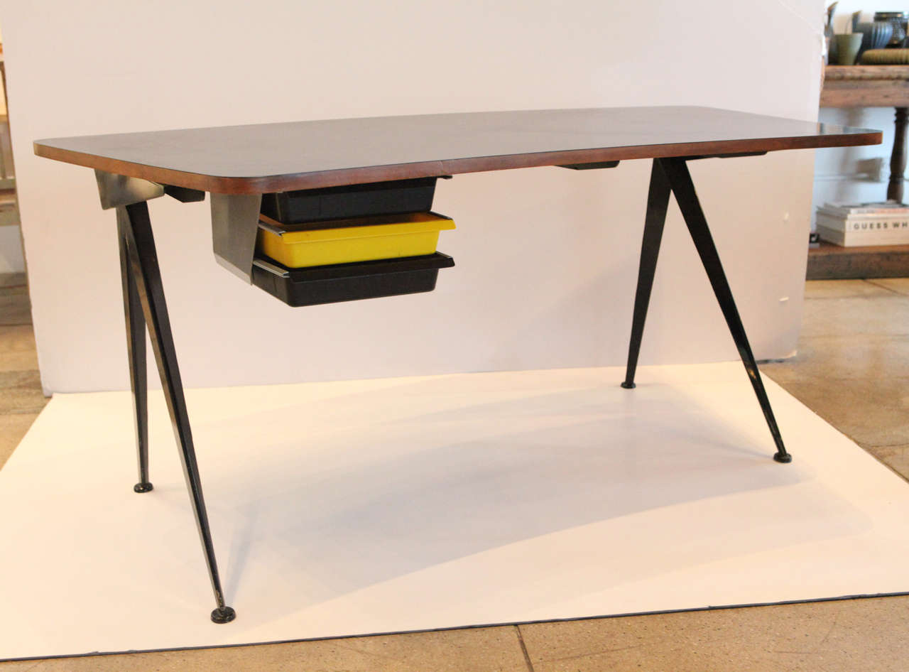 Jean Prouve Curved Compass Desk, Ateliers Jean Prouve, France, 1953 at ...