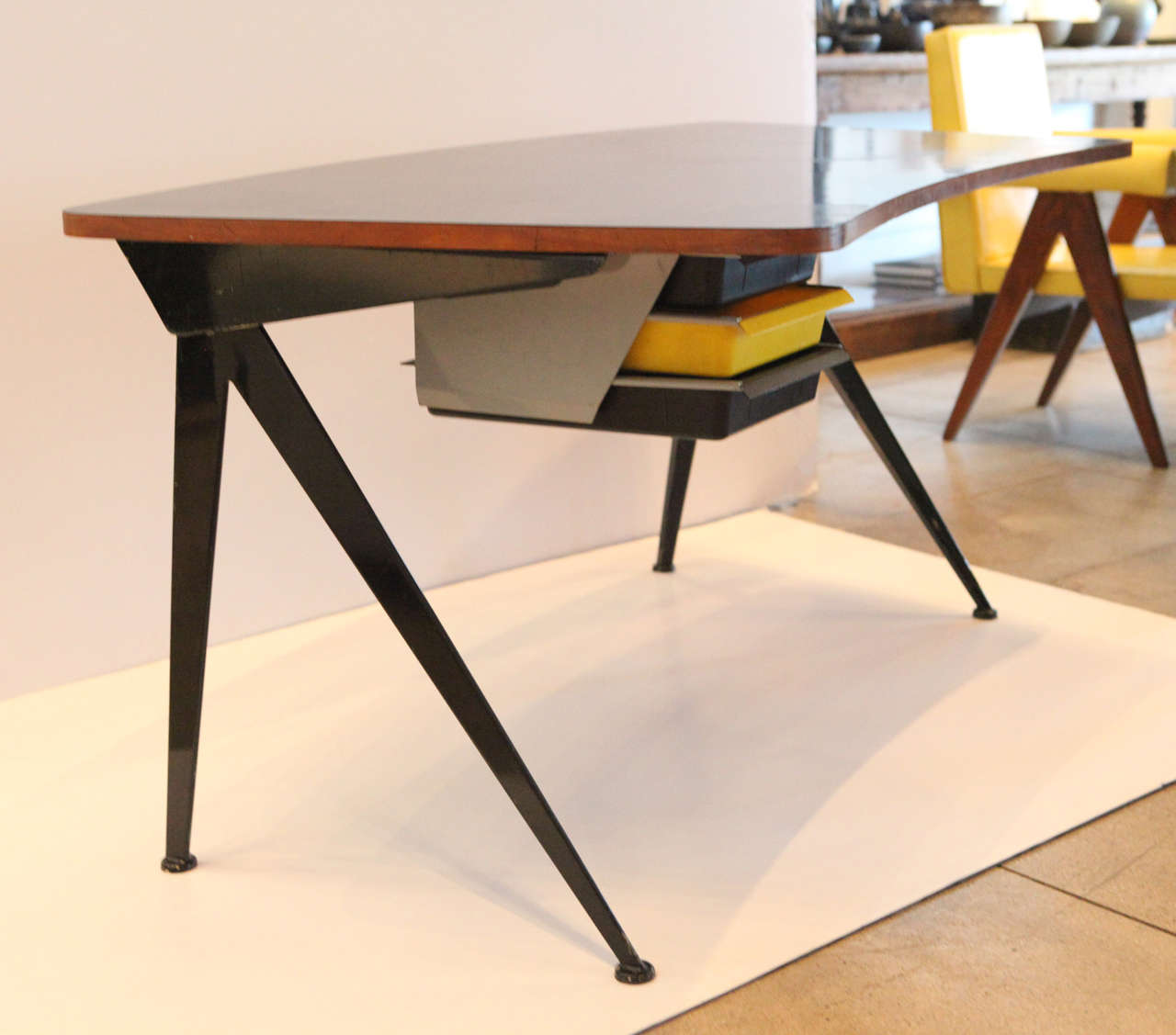 Jean Prouve Curved Compass Desk, Ateliers Jean Prouve, France, 1953 at ...