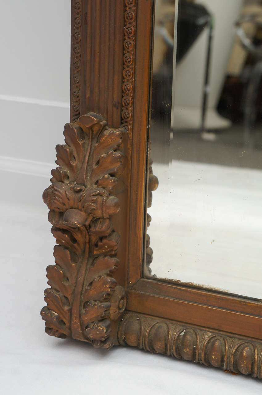 1800's long gold gilded floor or mantle mirror at 1stDibs | gold gilded ...