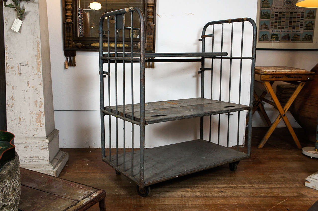 Industrial Rolling Metal Shelf System For Sale at 1stDibs