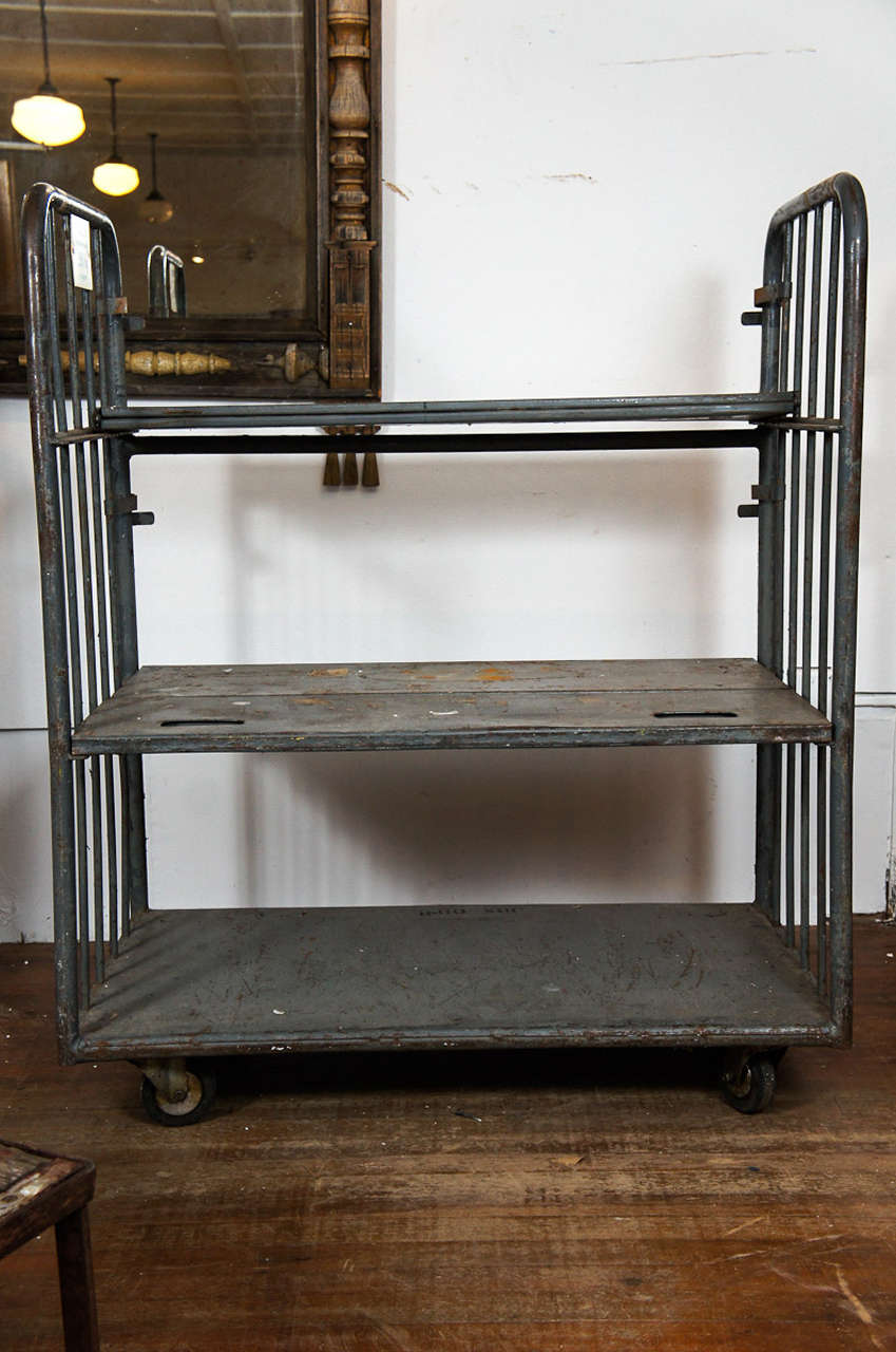 Industrial Rolling Metal Shelf System For Sale at 1stDibs