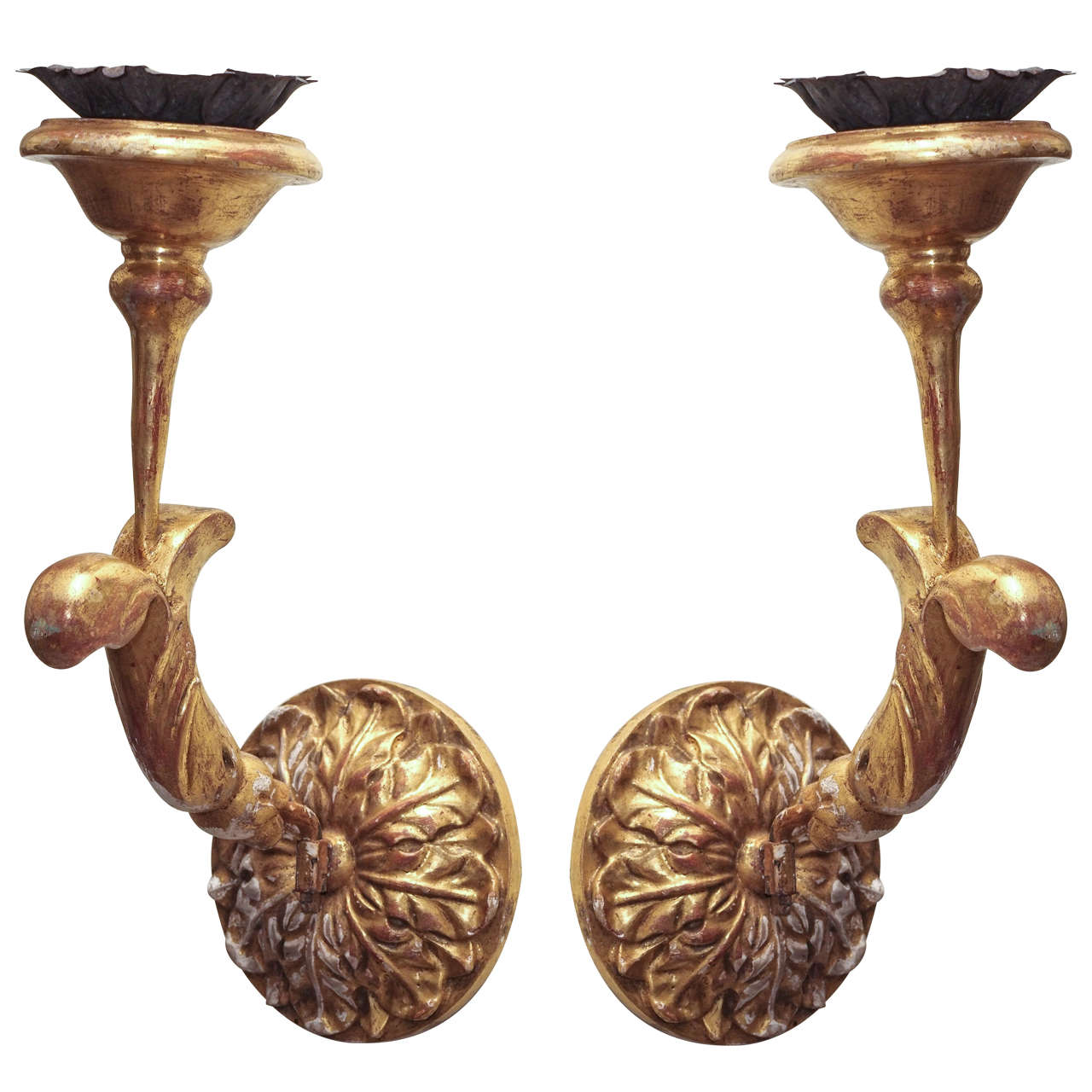 Pair of 19th Century Belgian Carved Wood Decorative Grills with Gilded ...