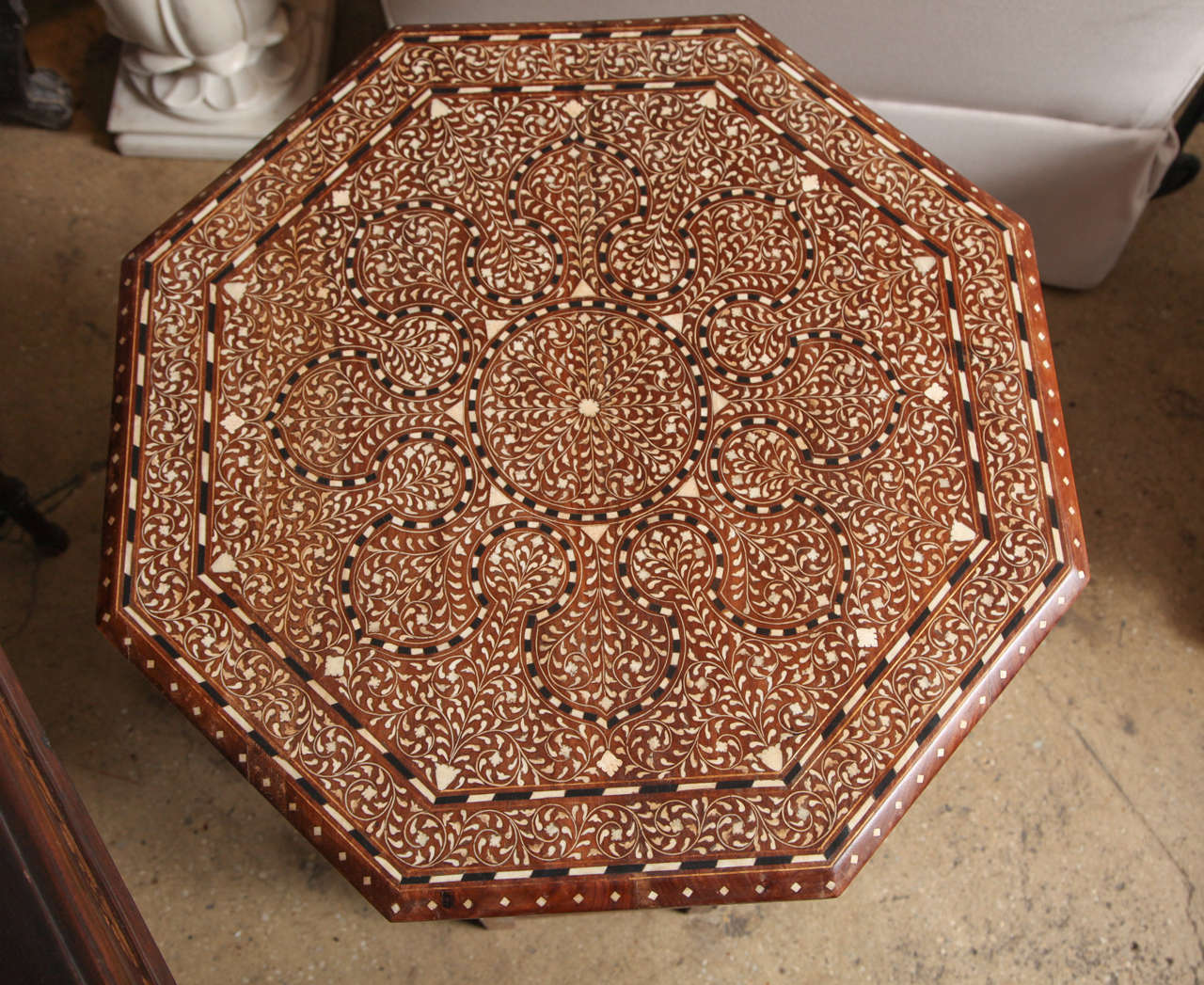 Bone Inlaid Octagonal Table at 1stDibs | octogonal table