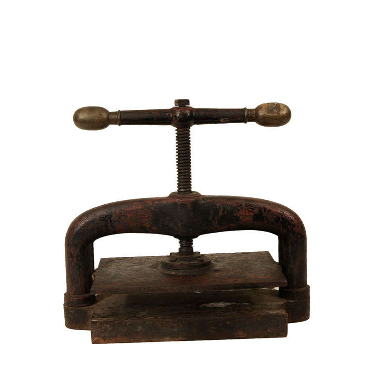 Vintage Metal Book Press at 1stdibs