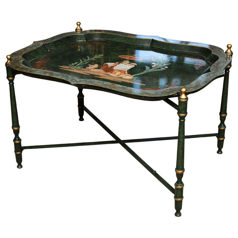 Wood Scalloped Tray Table at 1stDibs