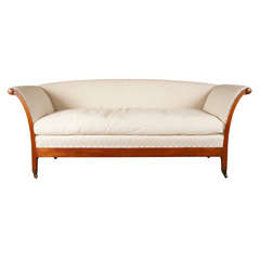 Continental Maple Upholstered Sofa at 1stDibs