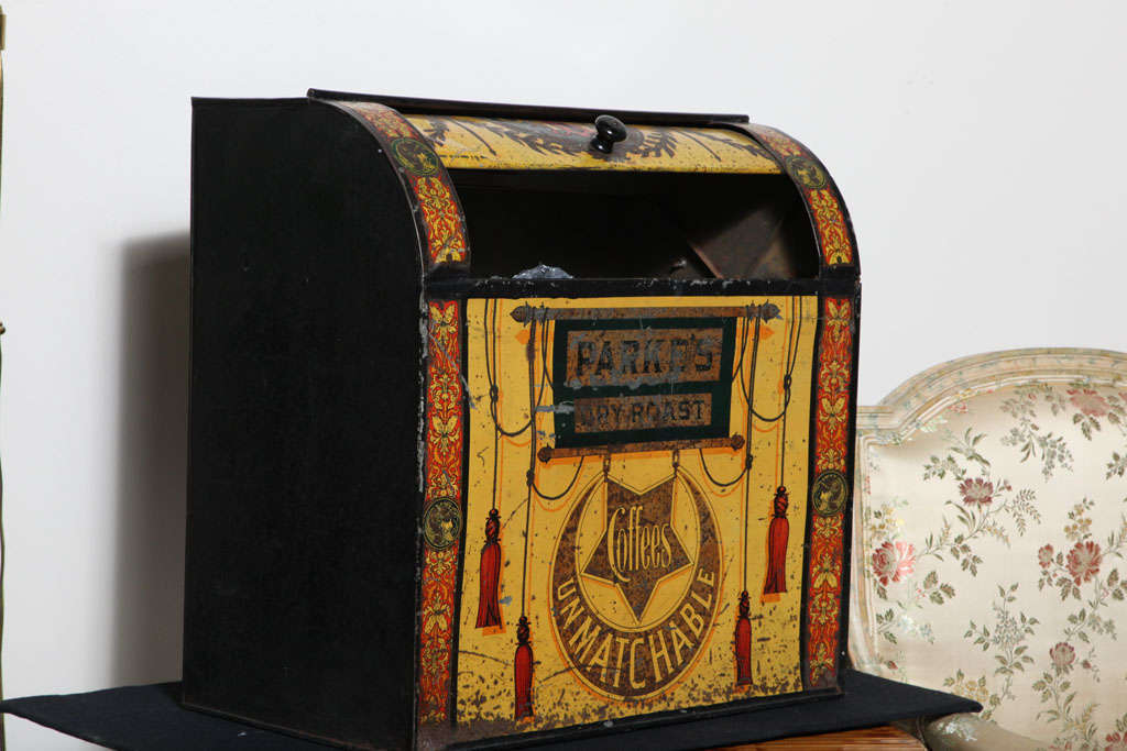 Antique Tole Coffee Bin at 1stDibs | antique coffee bin