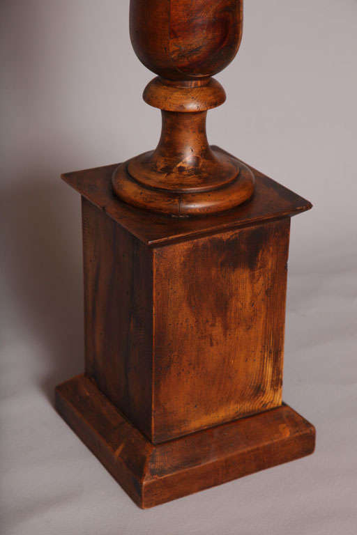 Large Walnut Flaming Urn Finial by Chapman For Sale at 1stDibs