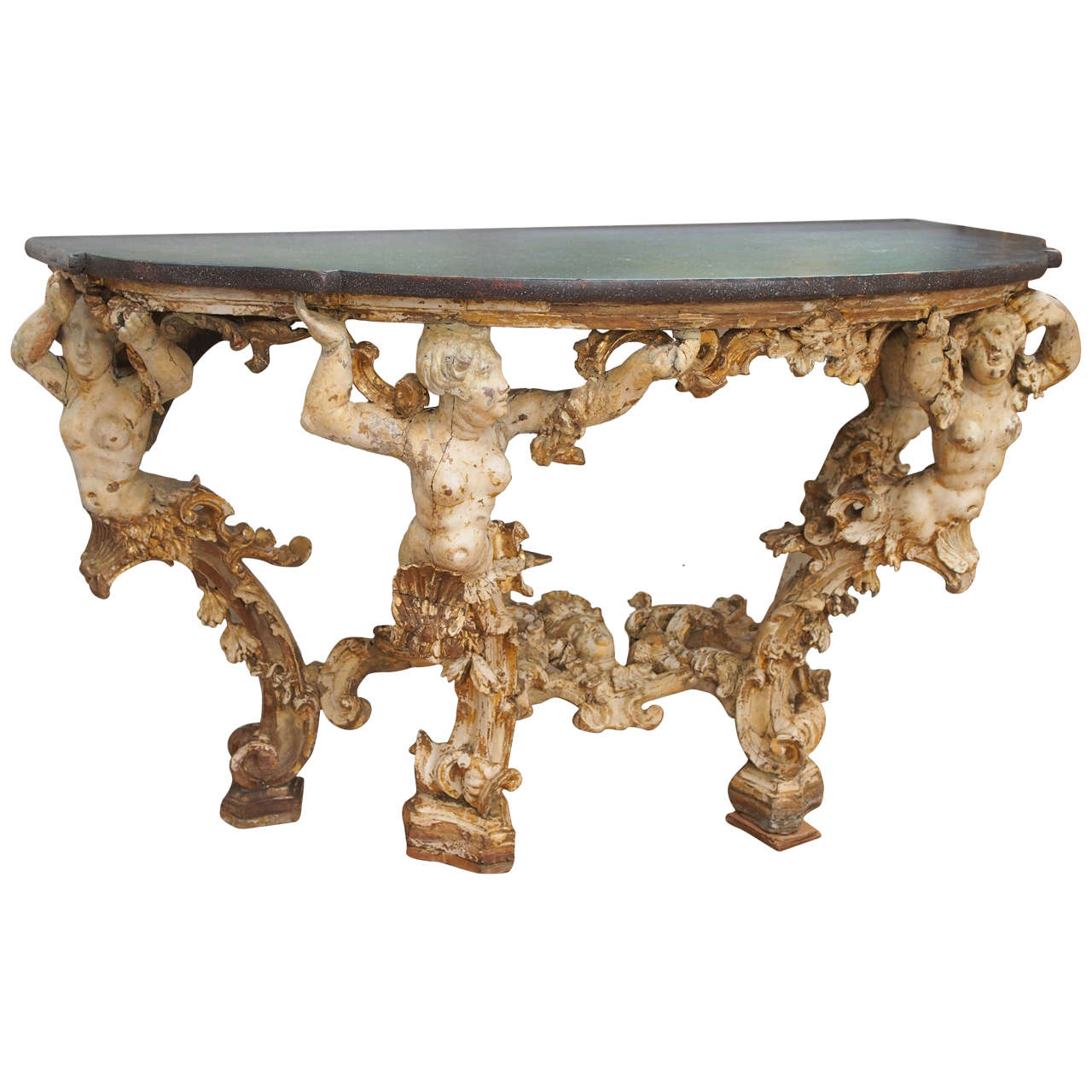 Italian 18th Century Baroque Console Table at 1stDibs