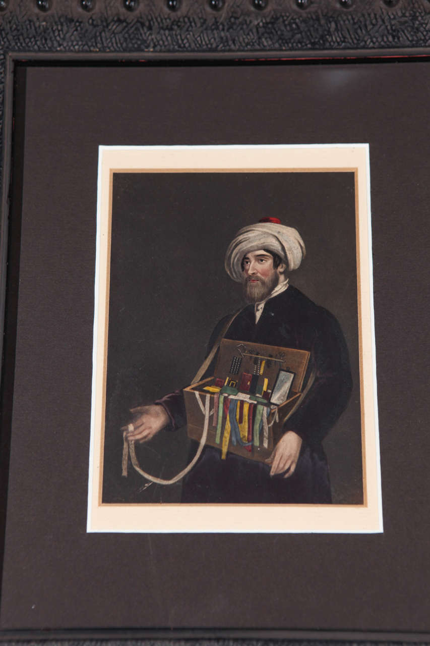 Orientalist Watercolor Painting of a Merchant at 1stDibs