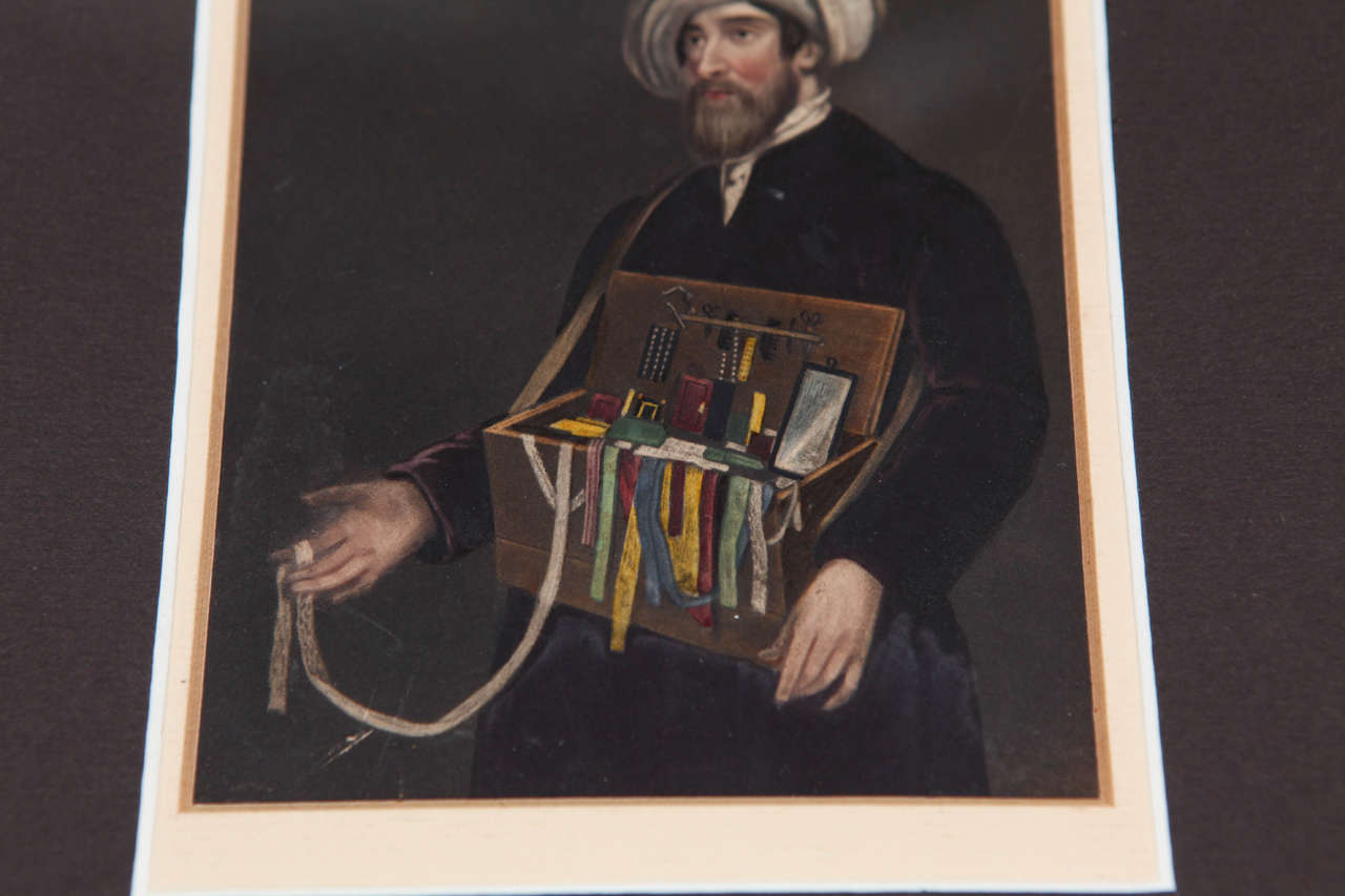 Orientalist Watercolor Painting of a Merchant at 1stDibs