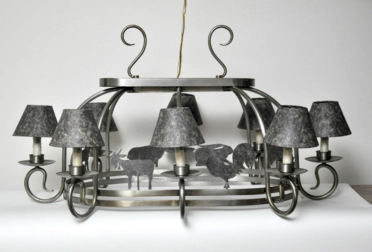 Country French Farm Animal Chandelier For Sale at 1stDibs