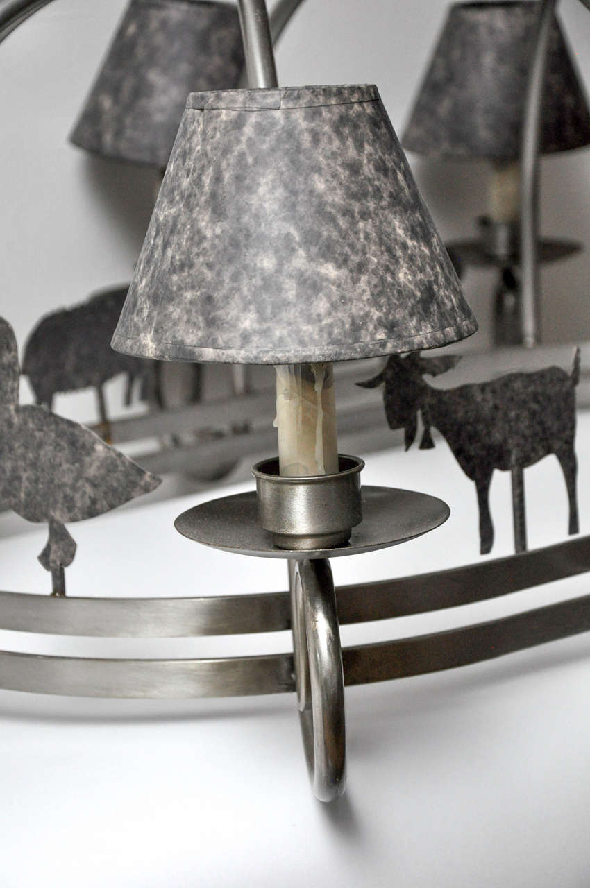 Country French Farm Animal Chandelier For Sale at 1stDibs