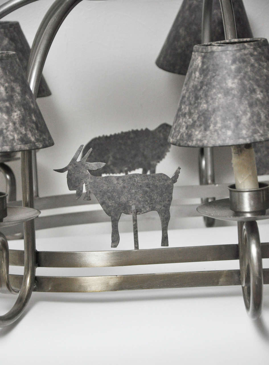 Country French Farm Animal Chandelier For Sale at 1stDibs