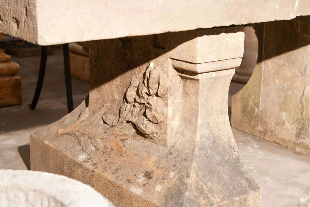 Magnificent 18th C English Carved Stone Table with Iris Decoration at ...