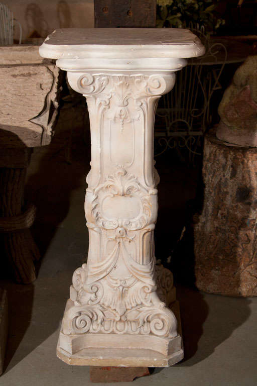 Elegant French Rococo Plaster Pedestal For Sale at 1stDibs | plaster ...