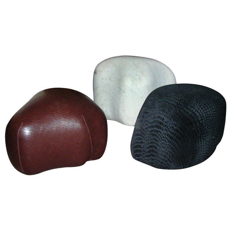 3 large "stones" ottomans For Sale at 1stDibs