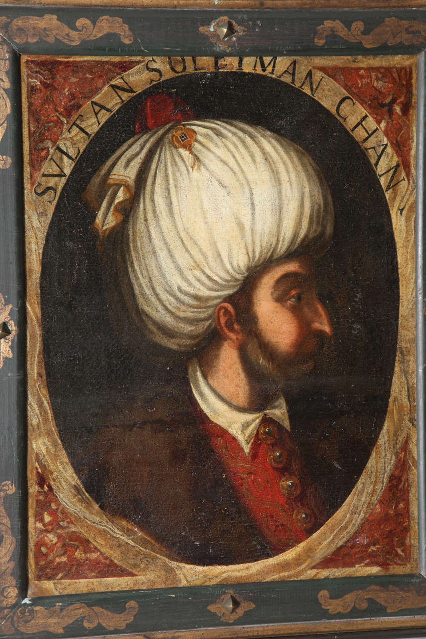 Pair of Portraits of Sultan Suleiman Chan and "Ionuses Bassa" Turkish ...