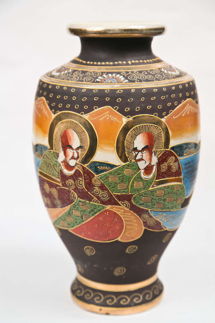 Pair of 1930's Satsuma Vases at 1stDibs