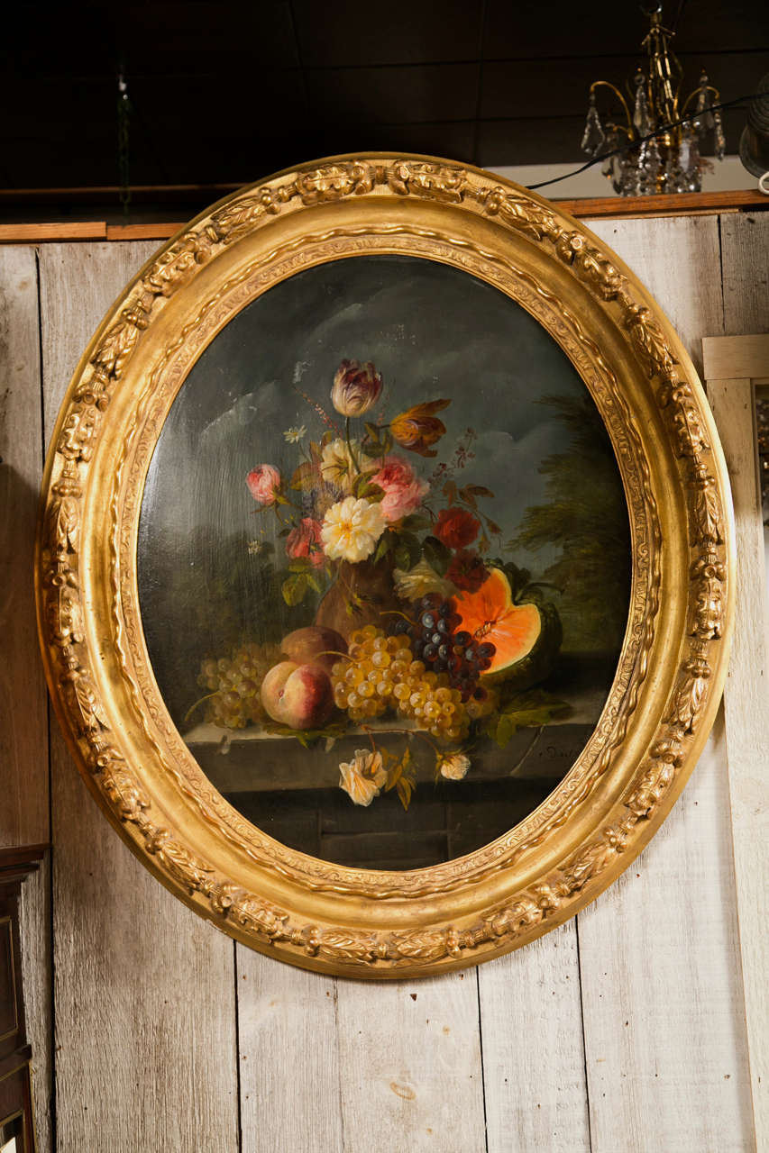 Pair of Oval Still Life Paintings at 1stDibs | oval paintings, oval ...