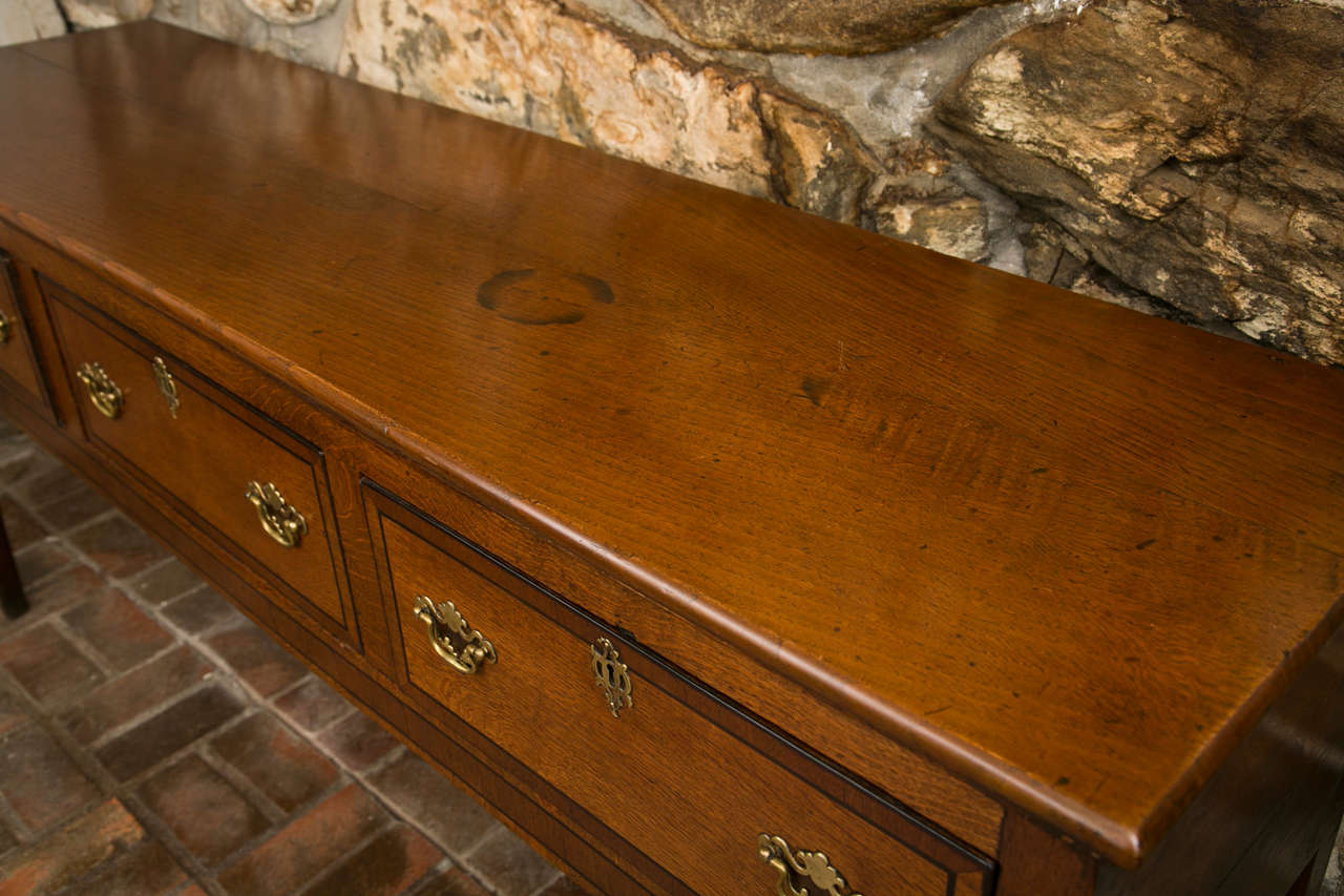 Welsh Oak Three-Drawer Server / Huntboard at 1stDibs
