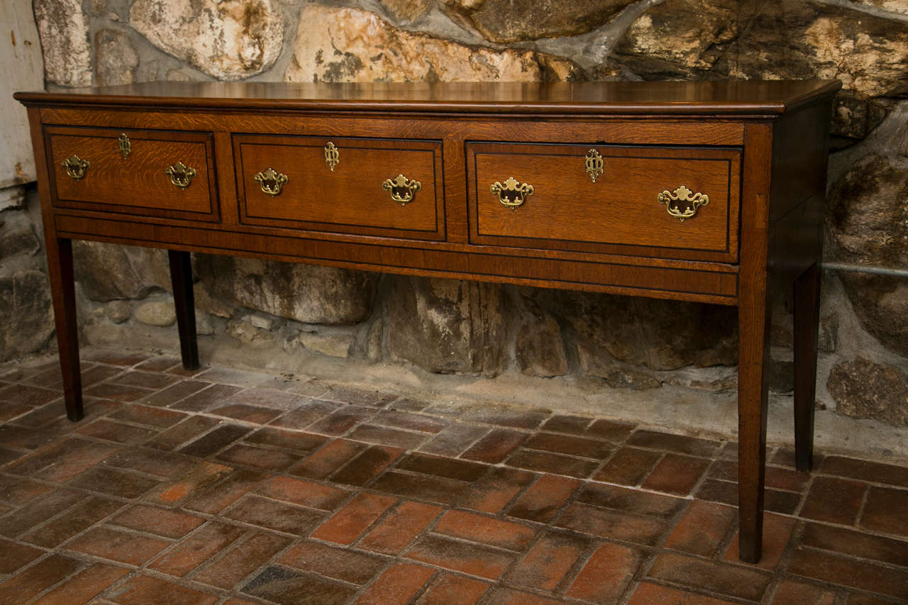 Welsh Oak Three-Drawer Server / Huntboard at 1stDibs