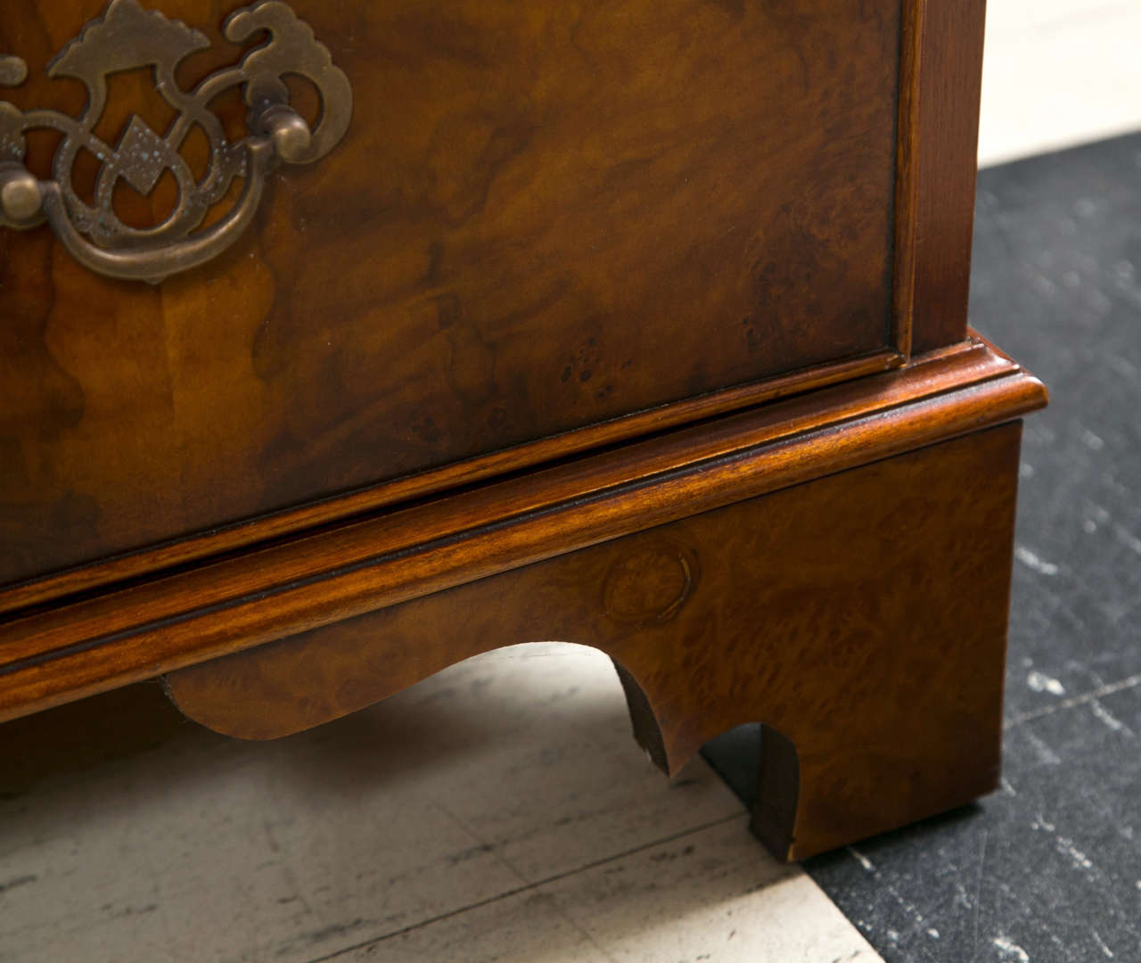 Custom English Walnut Five-Drawer Chest on Bracket Feet For Sale at ...