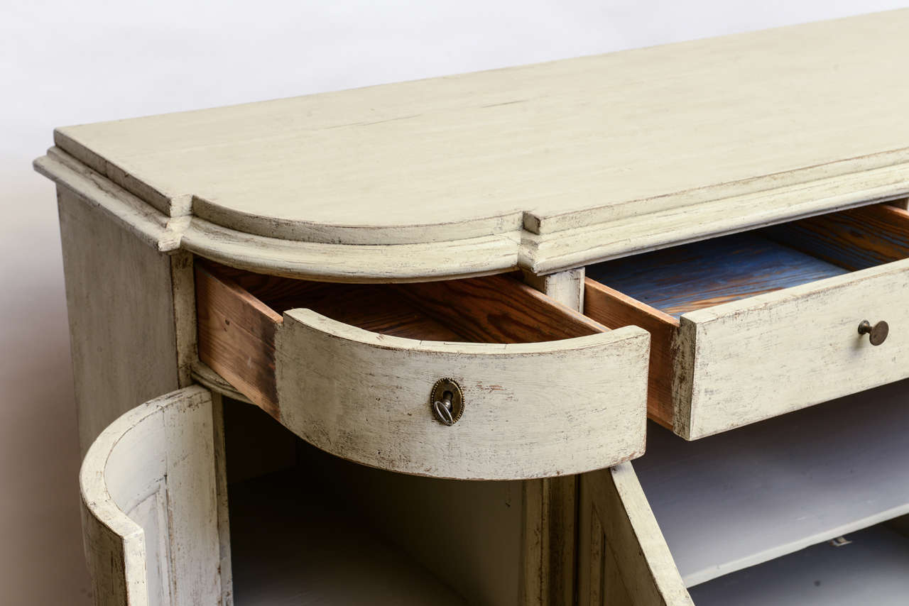 Antique Swedish painted late gustavian sideboard with rounded corners ...