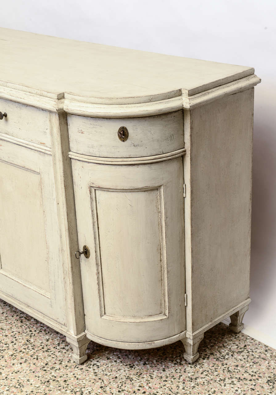Antique Swedish painted late gustavian sideboard with rounded corners ...