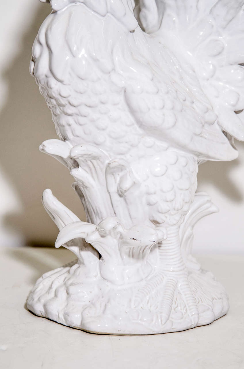 Vintage White Ceramic Rooster Sculpture at 1stDibs | large white ...