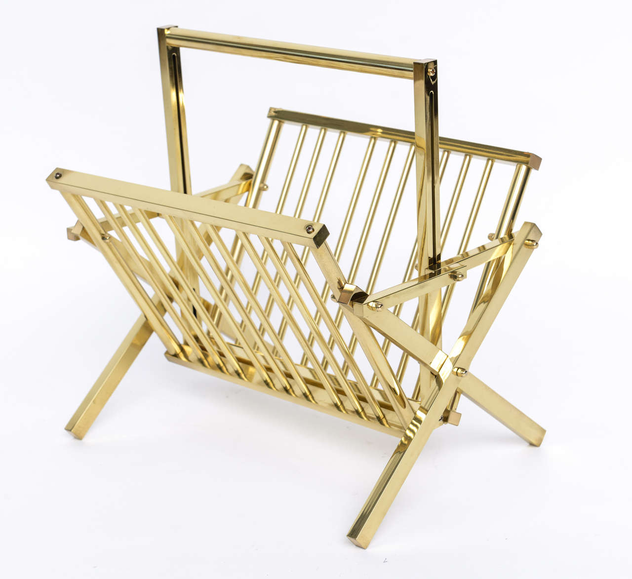 Brass Magazine Rack at 1stDibs