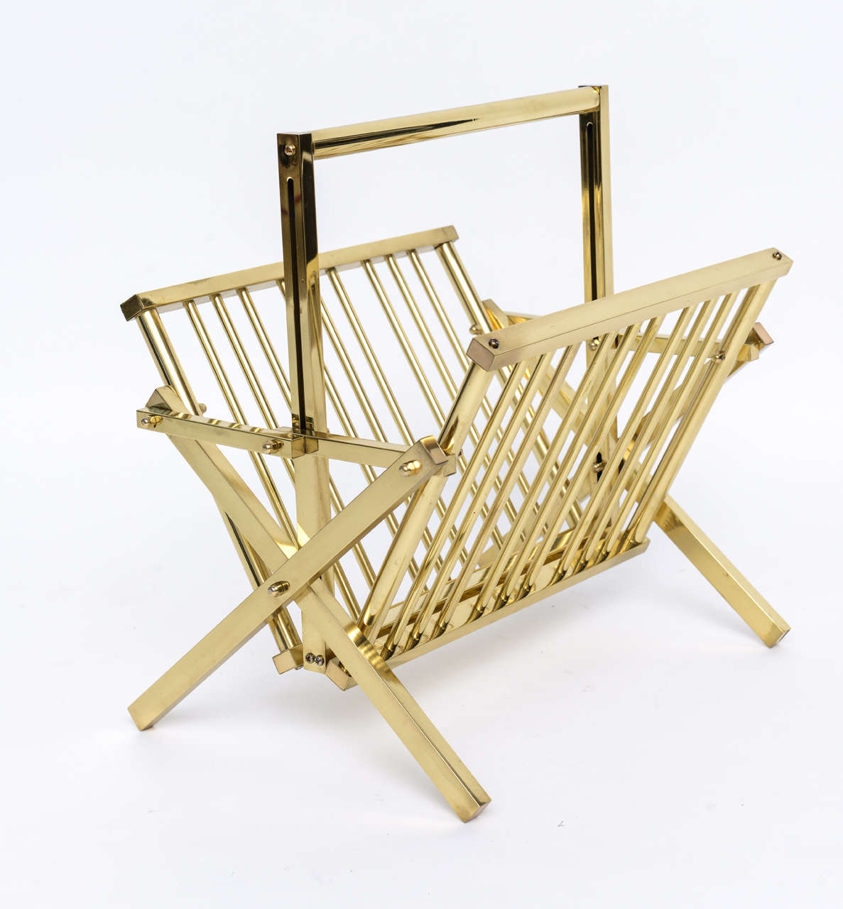 Brass Magazine Rack at 1stDibs