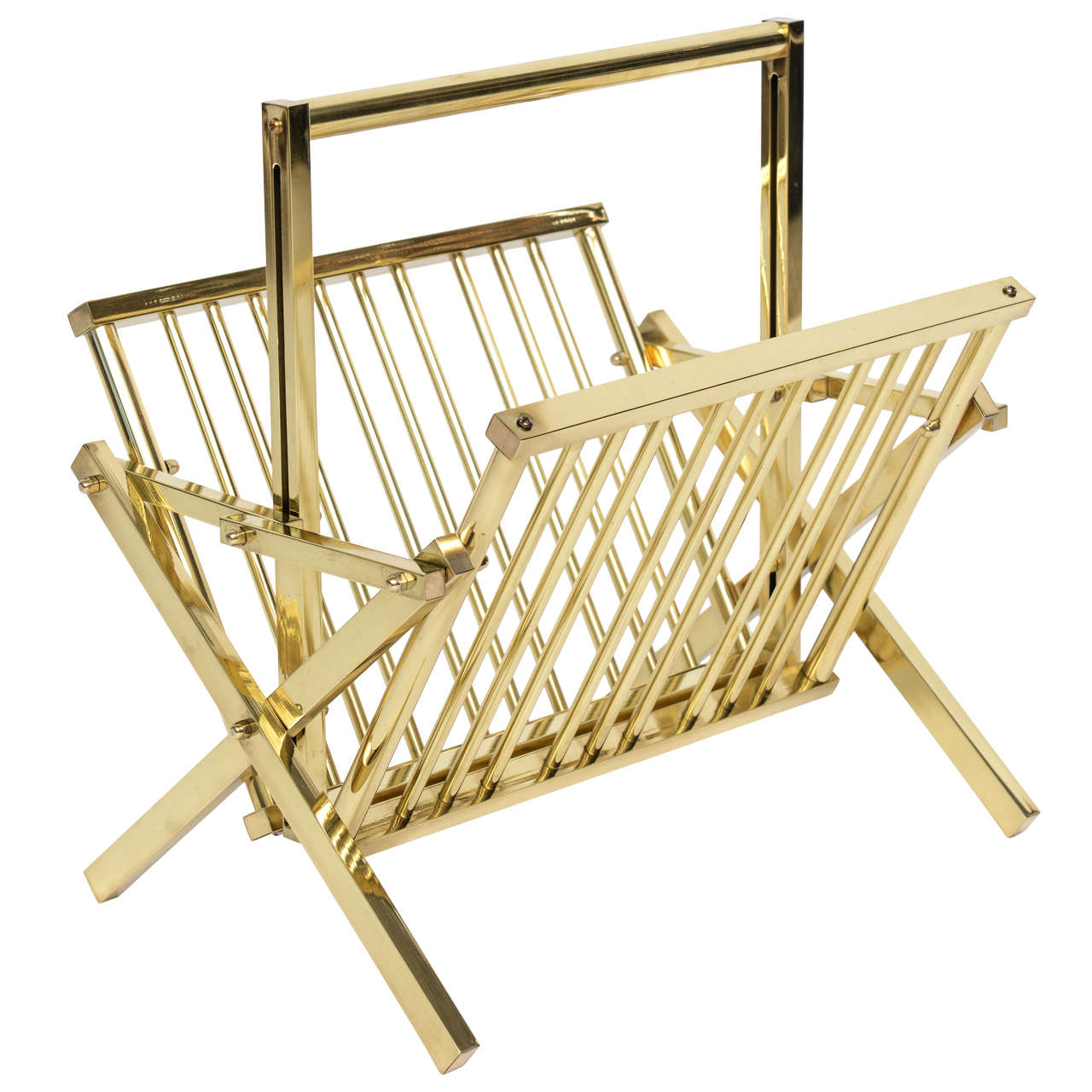 Brass Magazine Rack at 1stDibs
