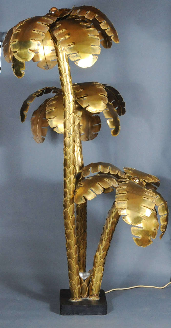 huge 6 feet tall copper 3-trunk Maison Jansen palm tree floorlamp at ...