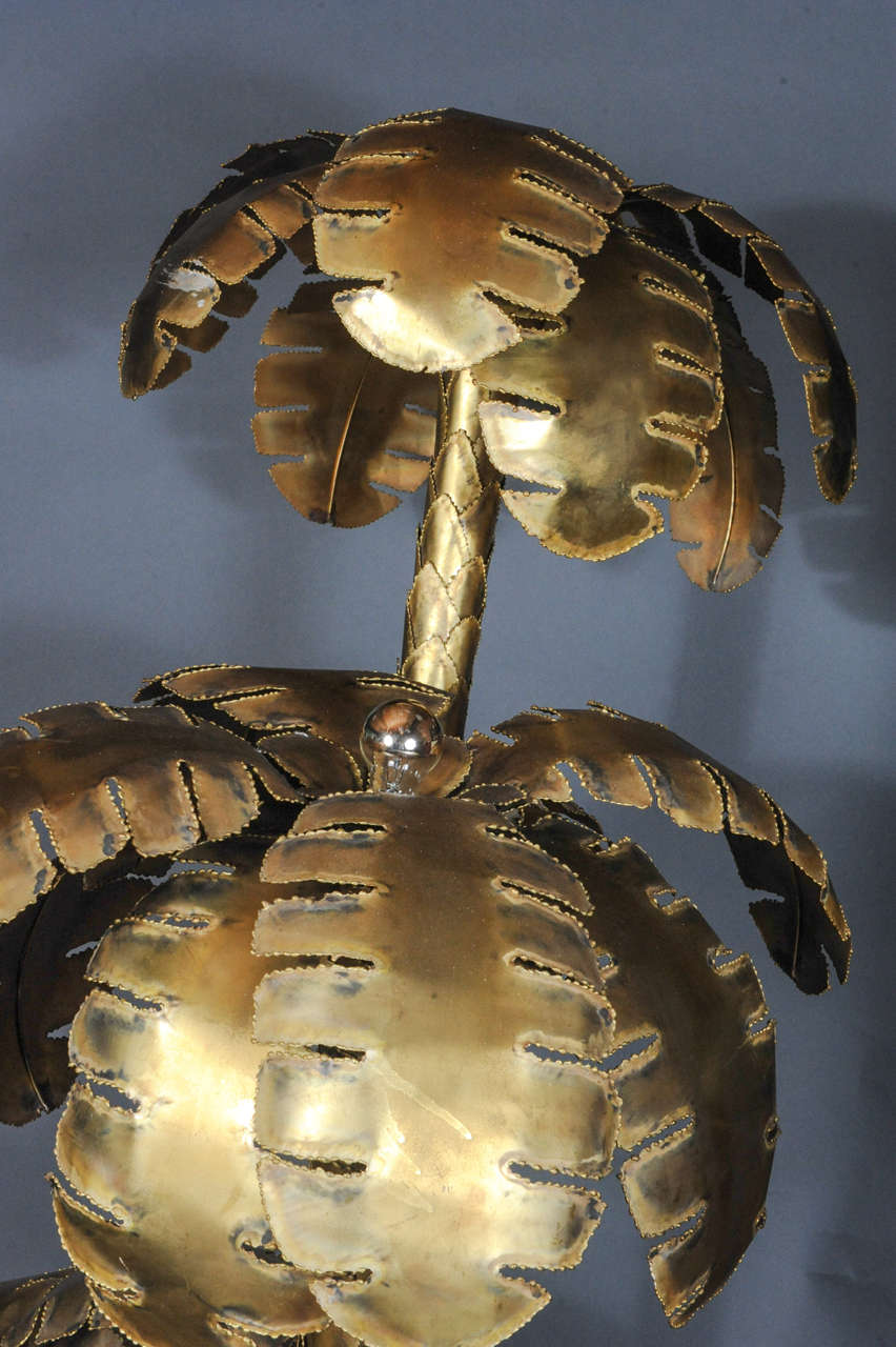 huge 6 feet tall copper 3-trunk Maison Jansen palm tree floorlamp at ...
