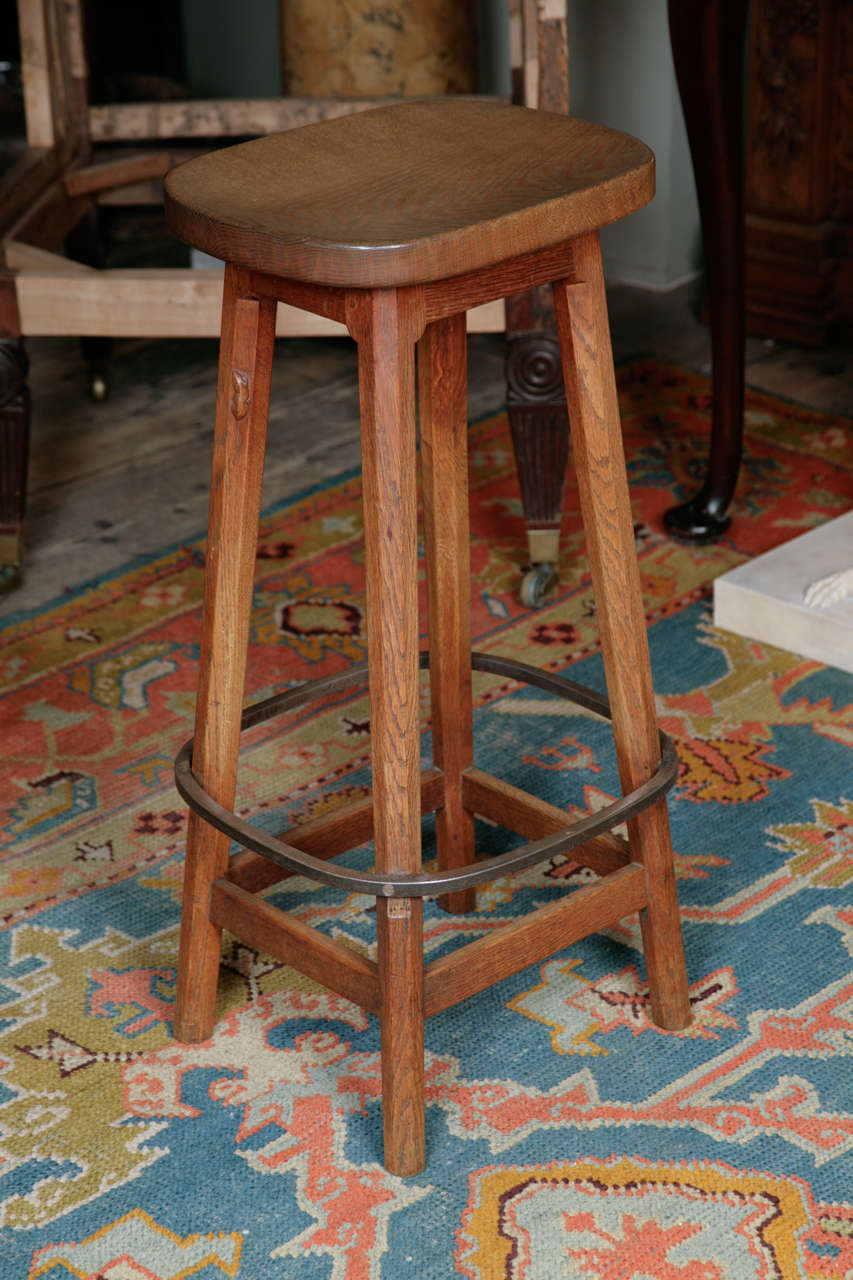 Set of Four “Mouseman” Oak Bar Stools at 1stDibs | mouseman bar stool ...