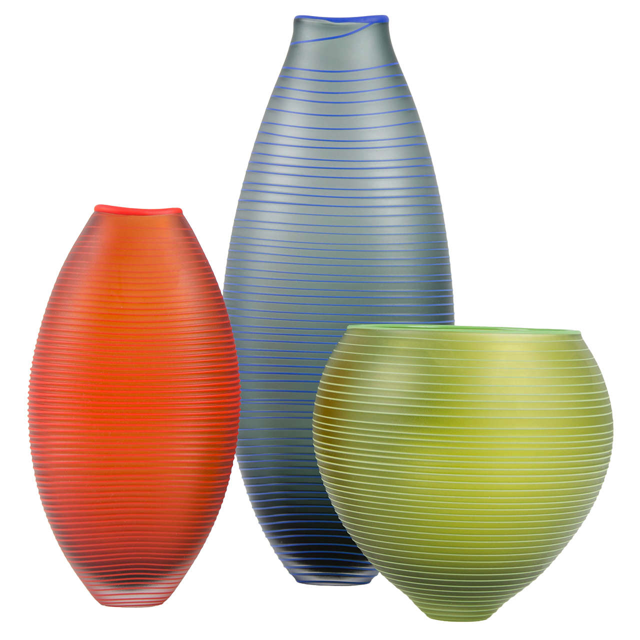 Tonal Frequency Vase in Grey, a unique glass vase in grey and blue by ...