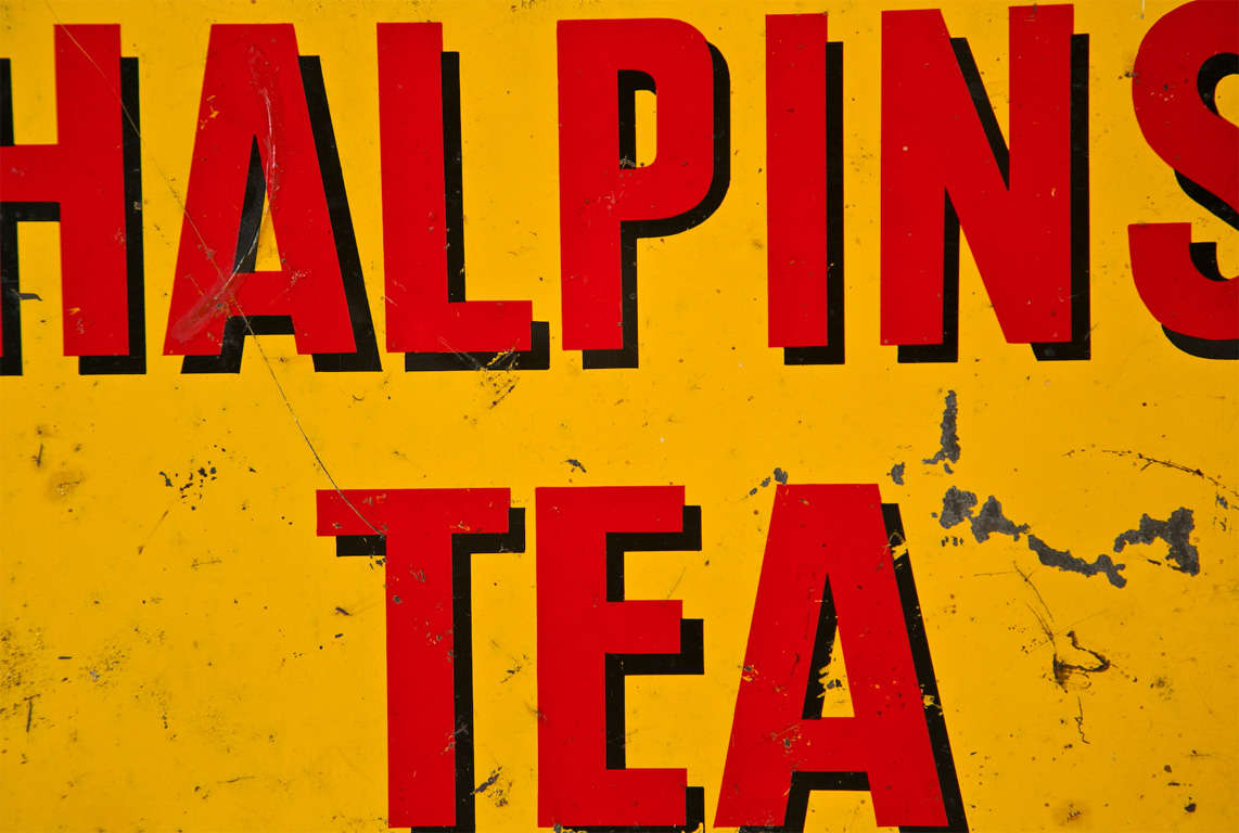 Antique "Halpins Tea" Two-Sided Sign at 1stDibs