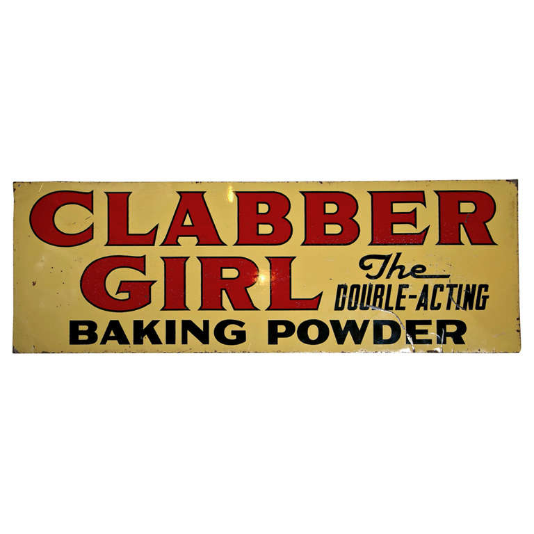 Antique Two-Sided "Clabber Girl" Sign For Sale at 1stDibs | antique ...