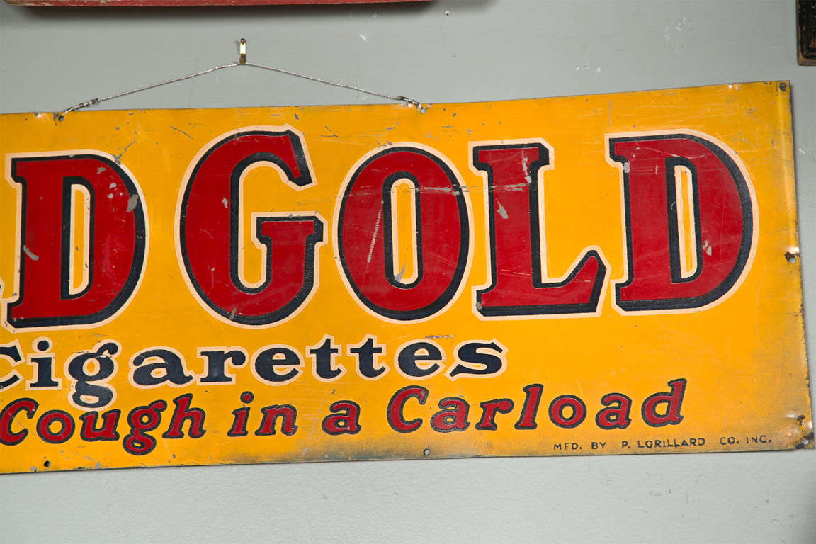 Antique "Old Gold Cigarettes" Sign For Sale at 1stDibs | old gold ...