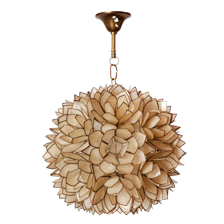 Shell Lotus Flower Chandelier at 1stDibs | lotus flower light fixture