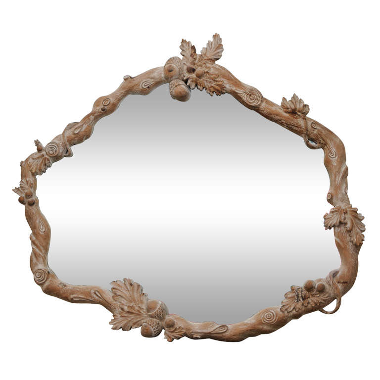 Carved Wooden Mirror at 1stDibs