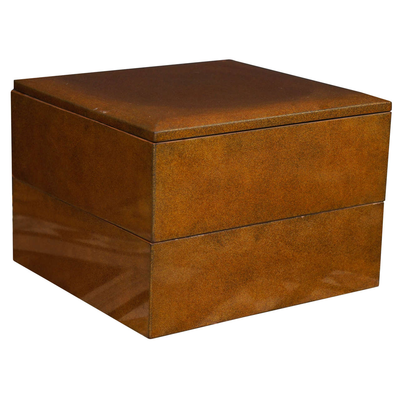 Meiji Period Japanese Lacquered Gold Two-Part Box at 1stDibs